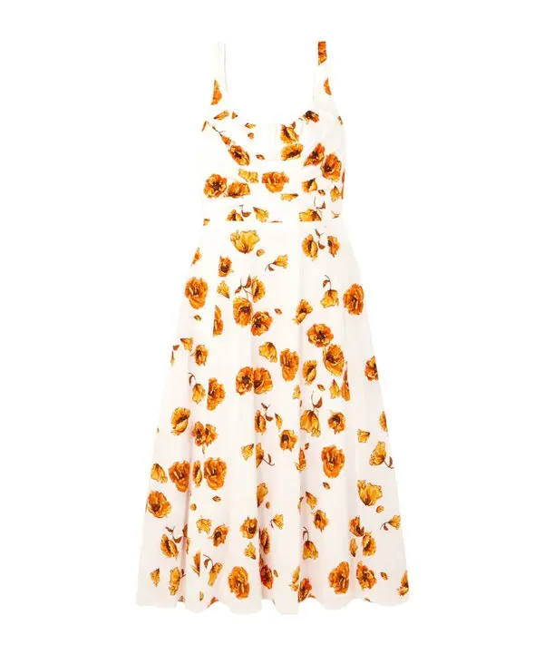 EMILIA WICKSTEAD Floral Printed Spaghetti Strap Midi Dress