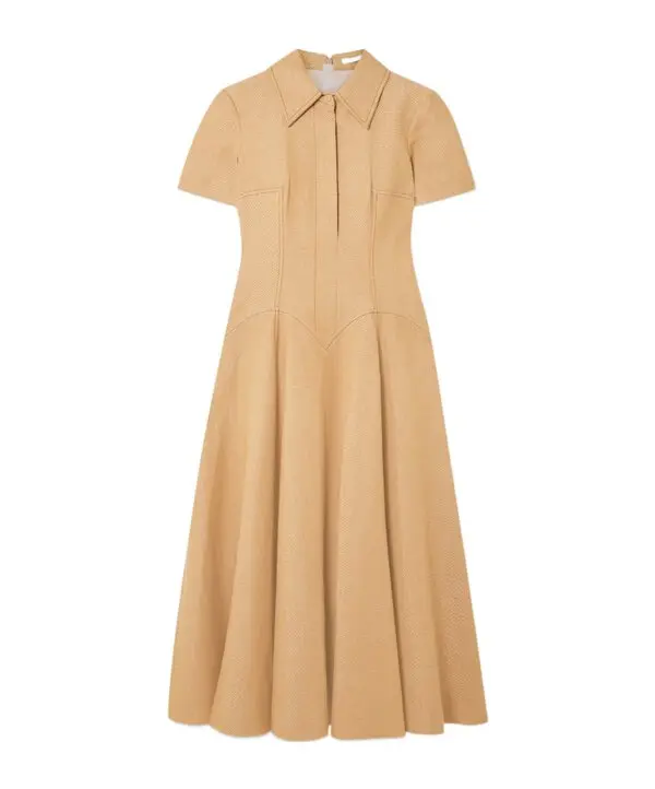 EMILIA WICKSTEAD Cotton-linen Blend Midi Dress