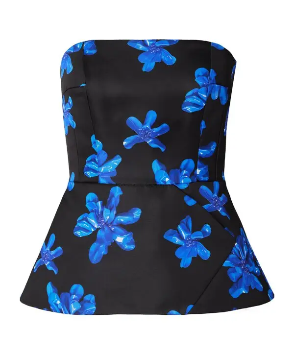 EMILIA WICKSTEAD Regan Strapless Floral-print Faille Bustier Top - No
