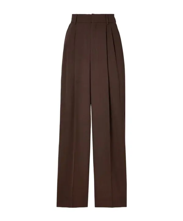 PETAR PETROV Casual High Waist Wide Leg Pants - Black