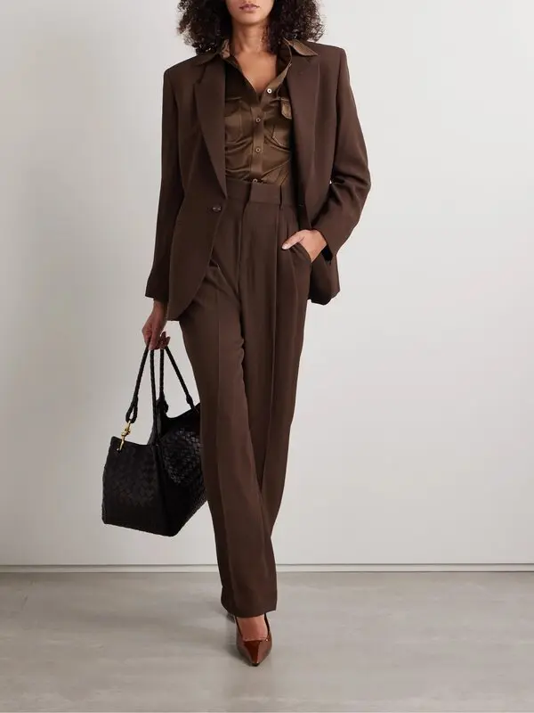 PETAR PETROV Casual High Waist Wide Leg Pants