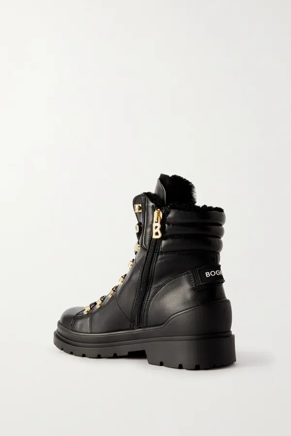 Bogner St. Moritz 9 Shearling-lined Leather Lace-up Ankle Boots