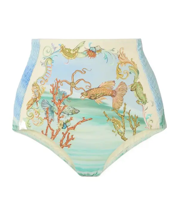 ALEMAIS Emerald Cove Shirred Bikini Briefs - No