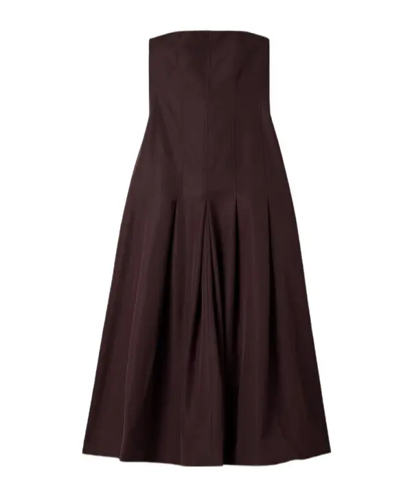 KALLMEYER Pleated Wool-blend Twill Midi Dress