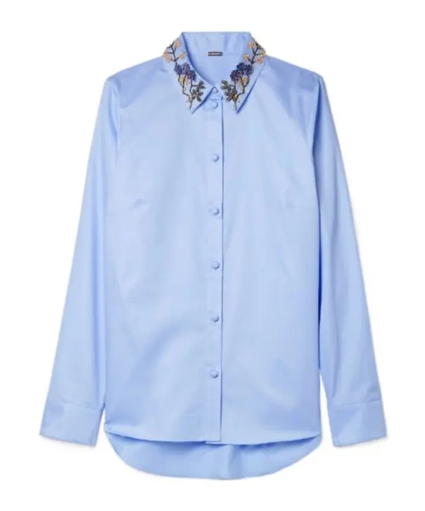 Adam Lippes Embellished Cotton Poplin Shirt