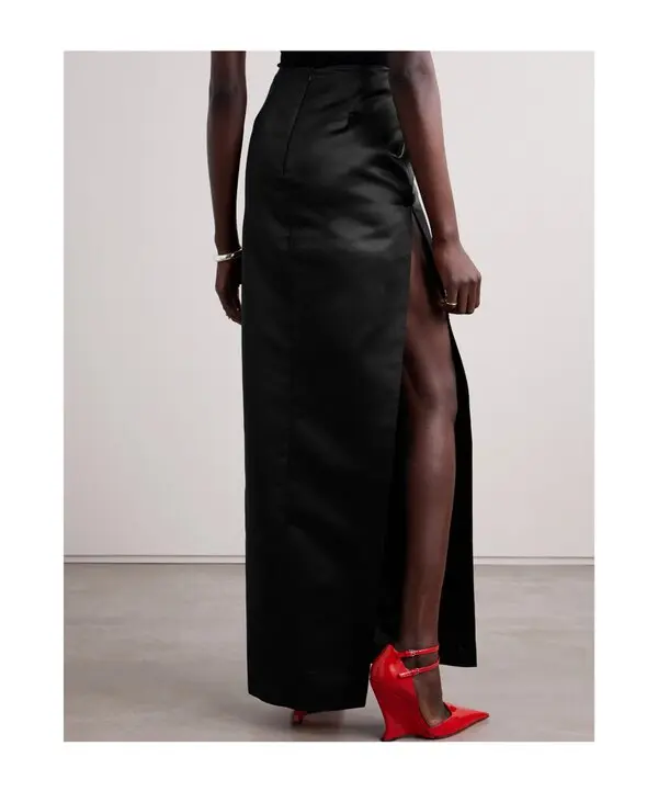 David Koma Floral-print Duchesse-satin Maxi Skirt