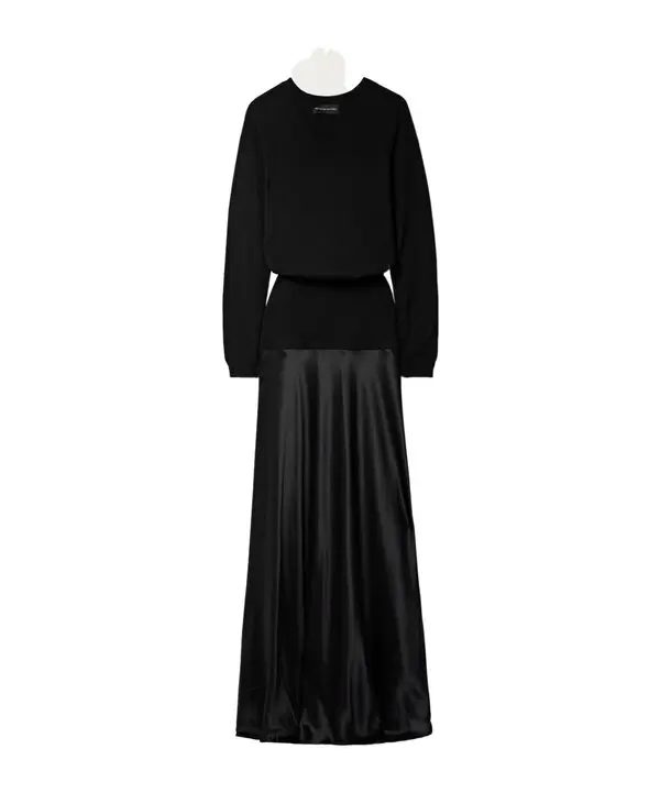 Brandon Maxwell Silk Satin Maxi Dress