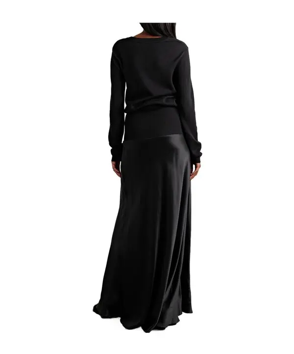 Brandon Maxwell Silk Satin Maxi Dress
