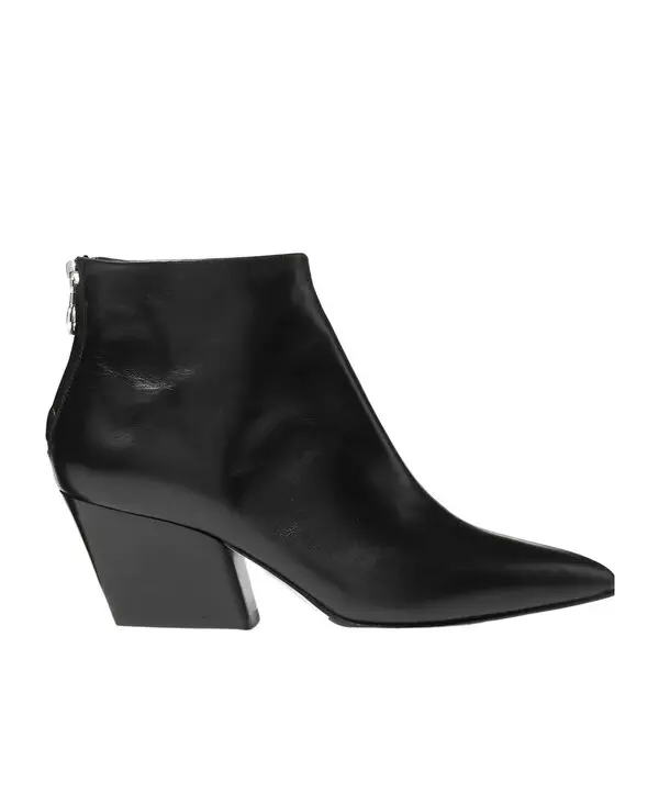 AeydĒ Solid Color Leather Ankle Boots