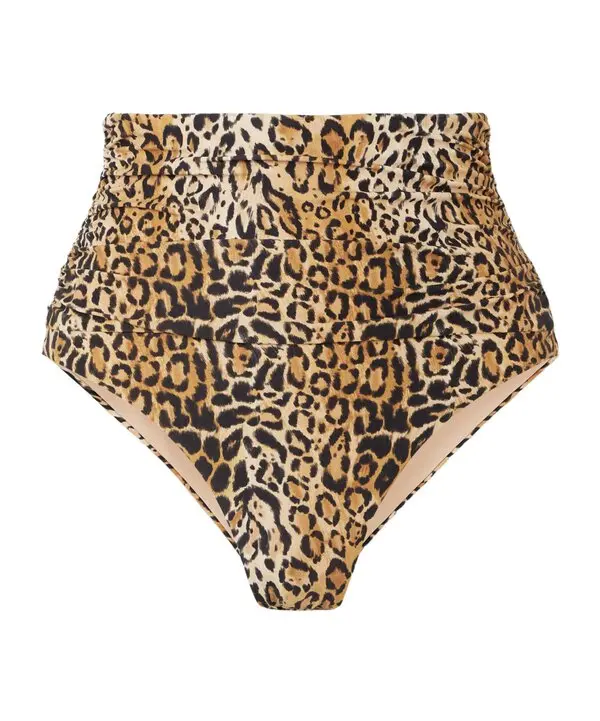Melissa Odabash Ruched Leopard-print Bikini Briefs