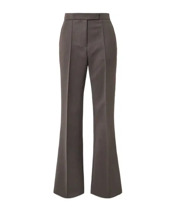 Alex Perry Dark Coffee High-waisted Flared Suit Trousers