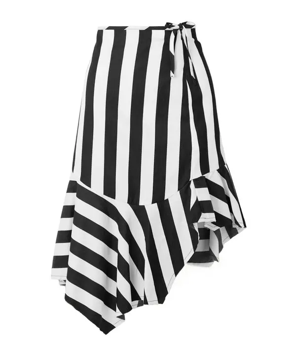 MARQUES' ALMEIDA Asymmetrical Striped Midi Skirt