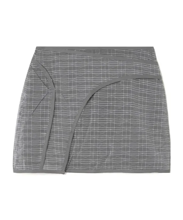 Alexander McQueen Matelassé Checked Shell Mini Wrap Skirt