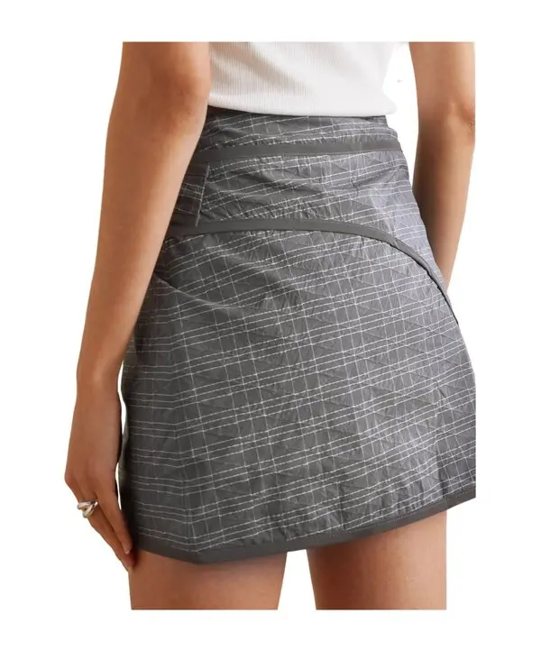 Alexander McQueen Matelassé Checked Shell Mini Wrap Skirt