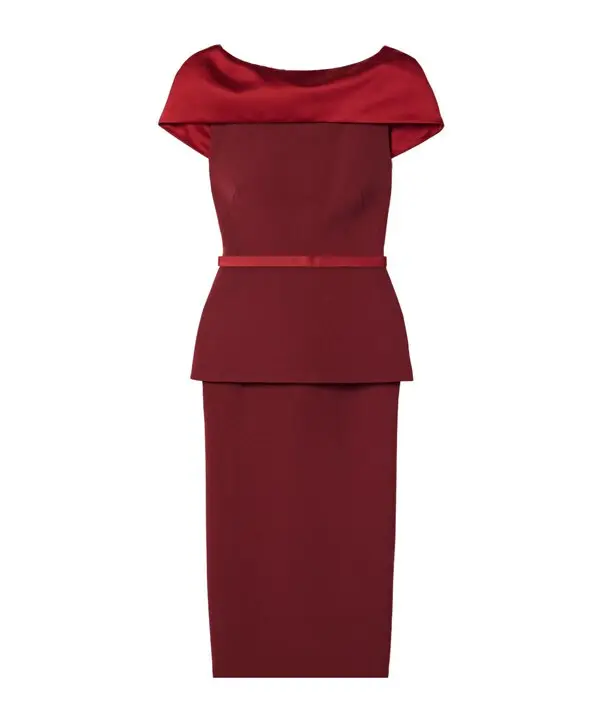 SAFIYAA LONDON Midi Dress With Satin Trim