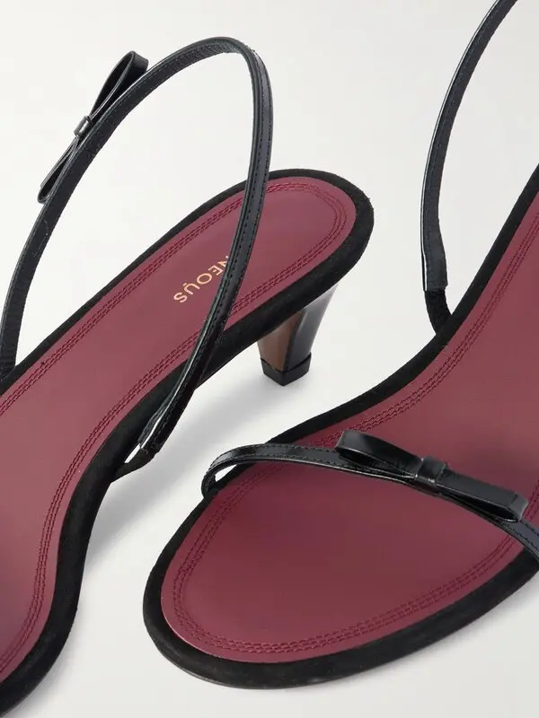 NEOUS Casual Patent Leather Sandals - Black