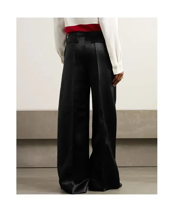 PETER DO Satin Raised-seam Straight Trousers