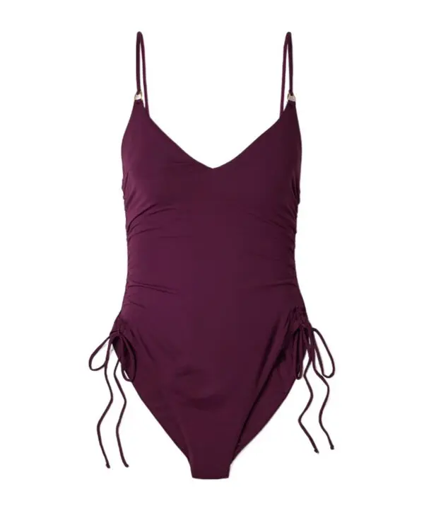 Melissa Odabash Tie-detail Ruffled One-piece Swimsuit - Red