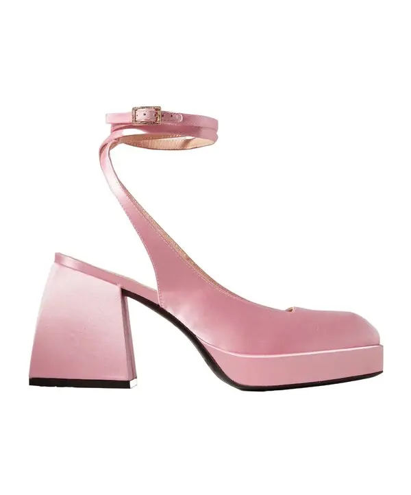 NODALETO Embellished Satin Platform Pumps