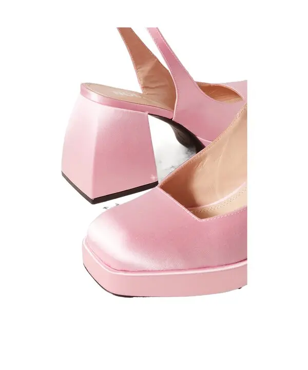 NODALETO Embellished Satin Platform Pumps