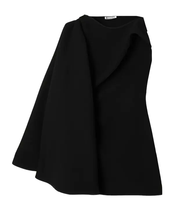 Maticevski Cape Effect One-shoulder Crepe Dress