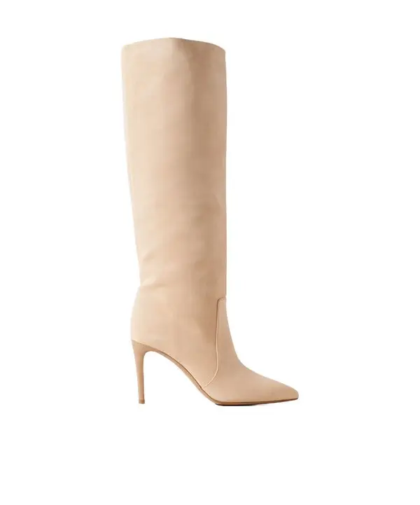 Paris Texas Solid Suede Knee Boots - Nude