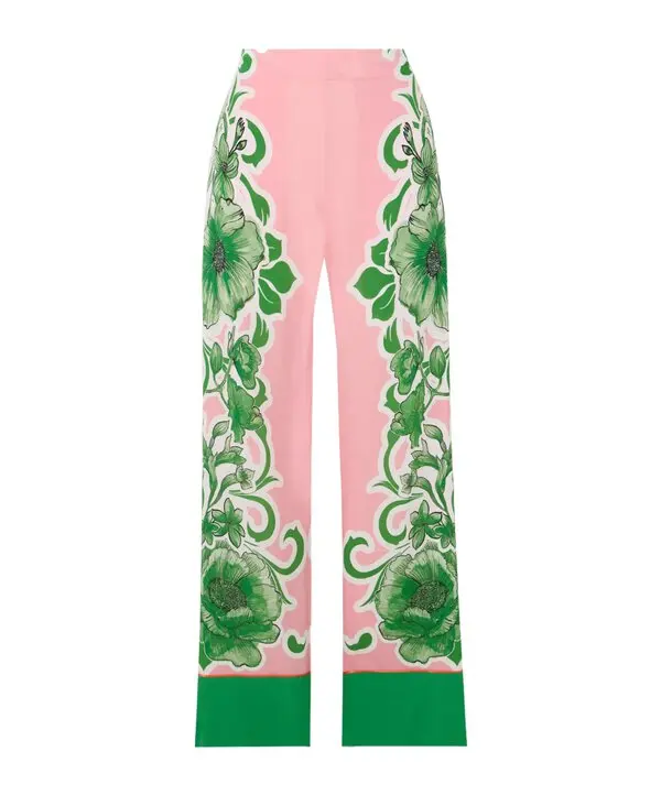 Borgo De Nor Floral-print Crepe Straight-leg Pants - No