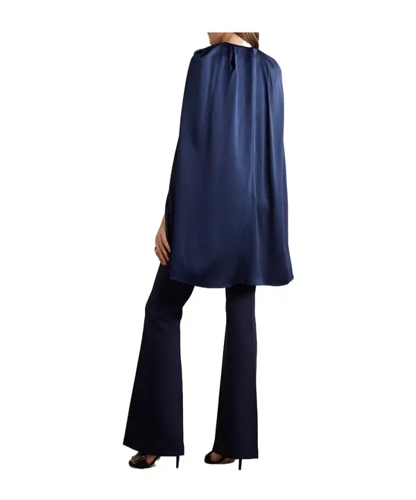SAFIYAA LONDON Aisling Embellished Jumpsuit With Cape Effect