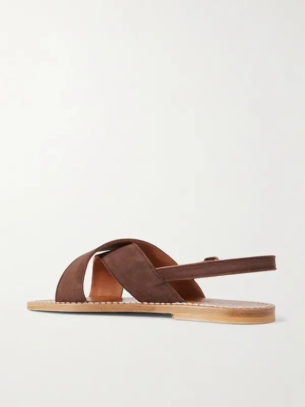 K.JACQUES Solid Suede Sandals