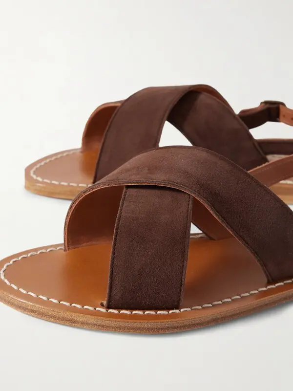 K.JACQUES Solid Suede Sandals