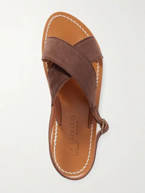 K.JACQUES Solid Suede Sandals