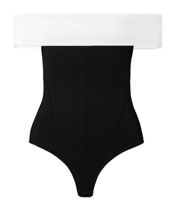 Galvan Aria Stretch-knit Off-the-shoulder Bodysuit