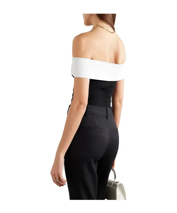 Galvan Aria Stretch-knit Off-the-shoulder Bodysuit