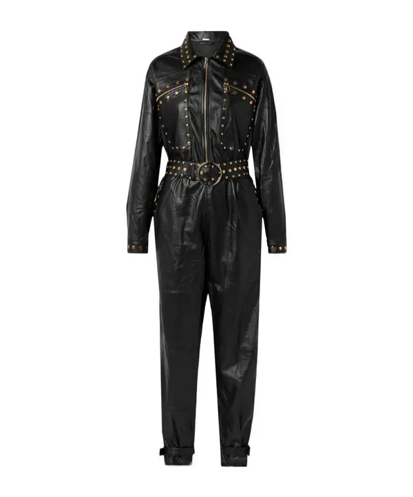 Dodo Bar Or Belted Studded Leather Jumpsuit - No