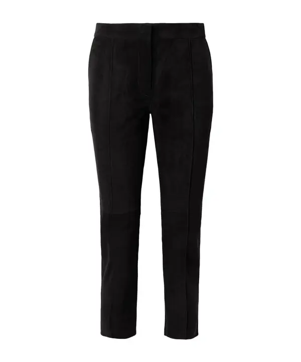 Alex Perry Cropped Slim-leg Suede Pants