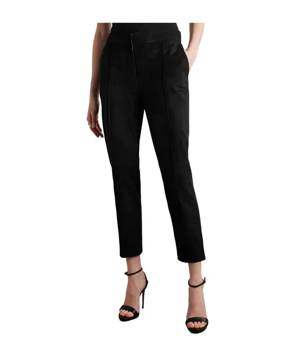 Alex Perry Cropped Slim-leg Suede Pants