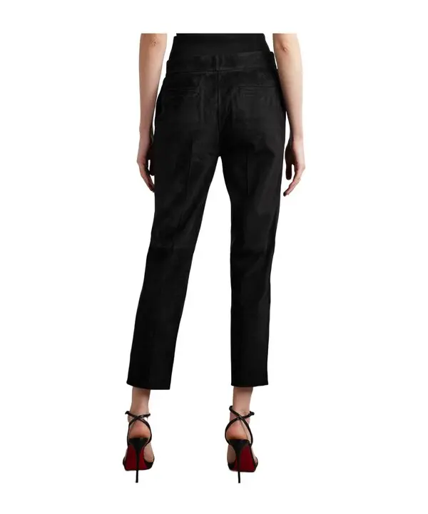Alex Perry Cropped Slim-leg Suede Pants