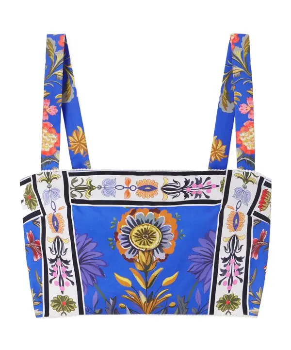 Borgo De Nor Cropped Floral-print Cotton-poplin Top - No