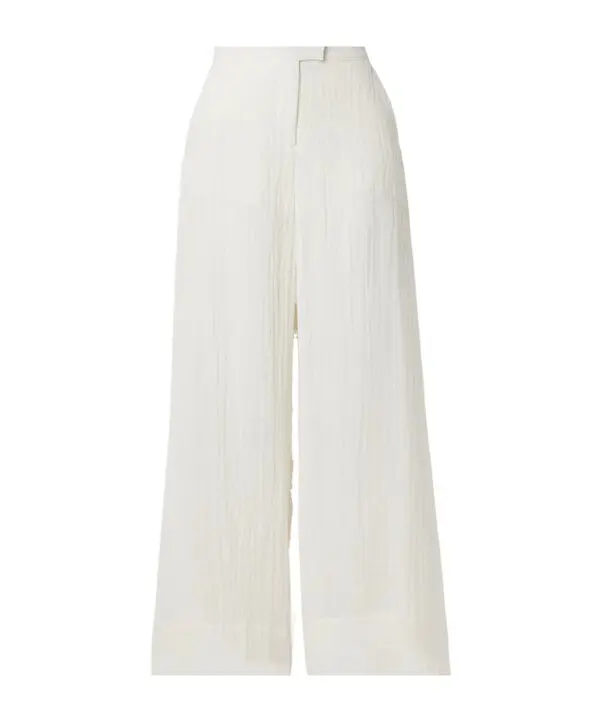 Lisa Marie Fernandez Crinkled Linen-blend Gauze Wide-leg Pants - No