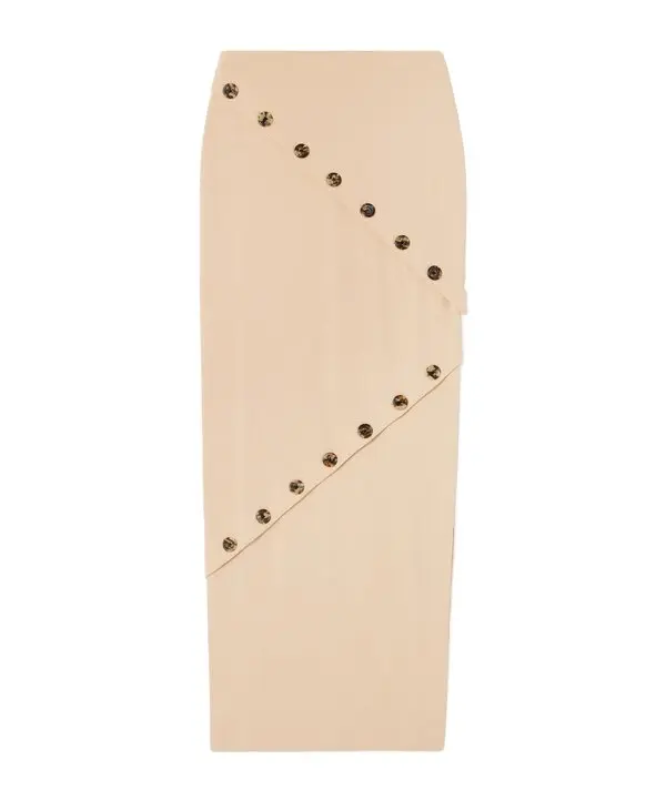 A.W.A.K.E. Mode Button-embellished Maxi Skirt
