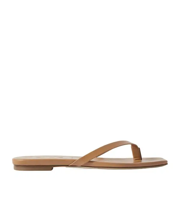 AeydĒ Solid Color Leather Flip Flops