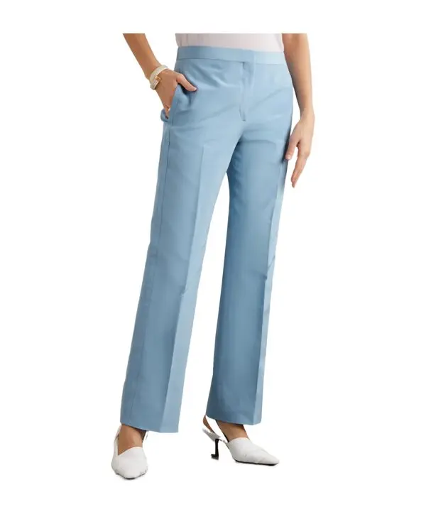 Brioni Silk And Cotton-blend Straight-leg Pants