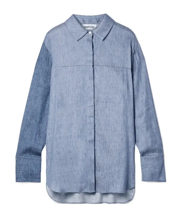 Partow Juliette Two-tone Chambray Shirt