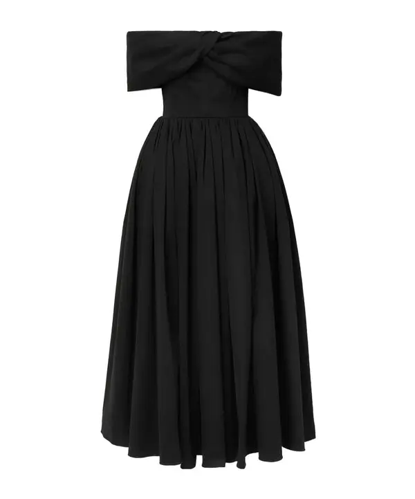 Brandon Maxwell Off-the-shoulder Cotton-blend Poplin Midi Dress - No