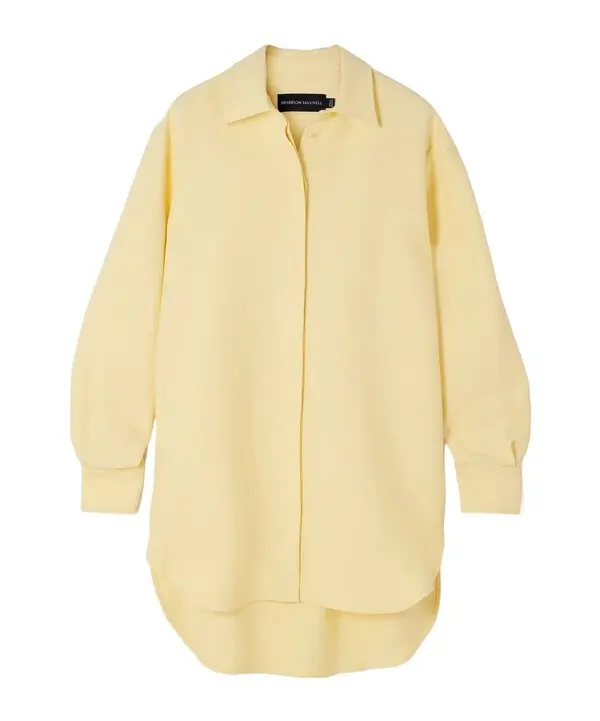 Brandon Maxwell Wool And Silk-blend Crepe Mini Shirt Dress