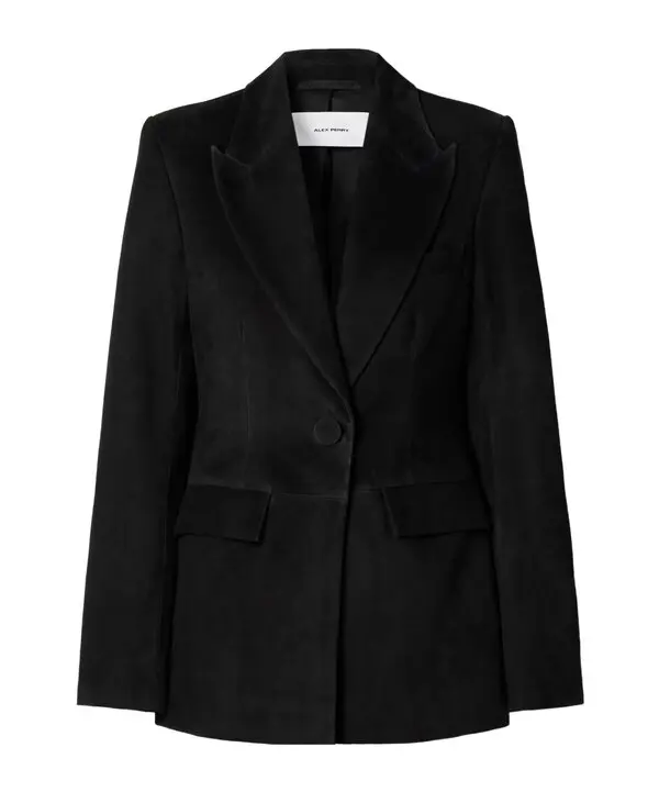 Alex Perry Solid Color Suede Blazer