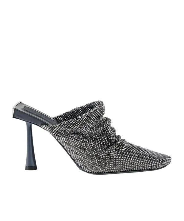 Benedetta Bruzziches Crystal-embellished Chainmail Mules