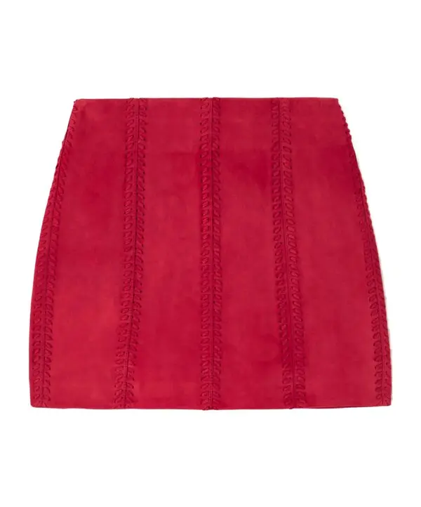 Dodo Bar Or Talla Whipstitched Suede Mini Skirt