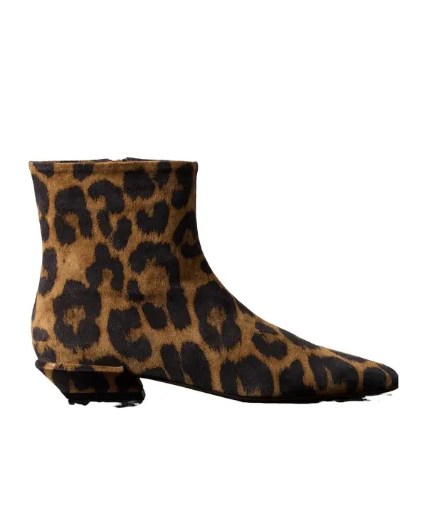 Paris Texas Leopard Print Suede Ankle Boots
