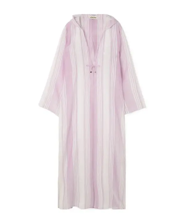 ADMONA Embellished Striped Gauze Coverup